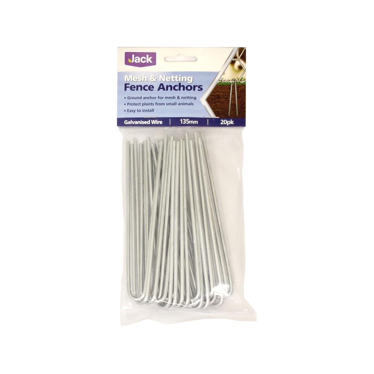 Jack Mesh Fence Anchors 20 Pack - Ground Anchor - Galvanised Wire - Du ...