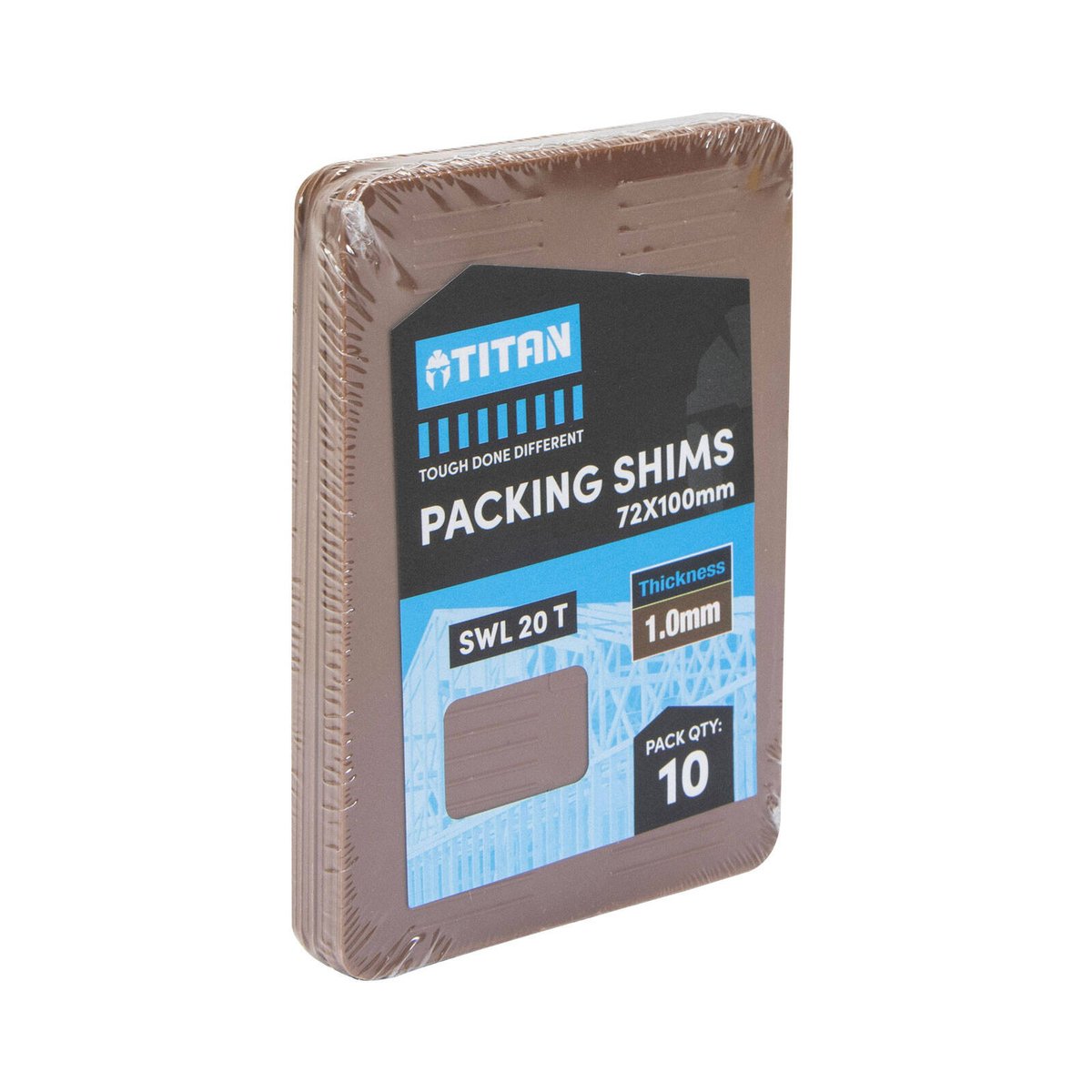 Titan Brown Shim Packing 10 Piece - 1 x 72 x 100mm - Heavy-Duty Suppor ...