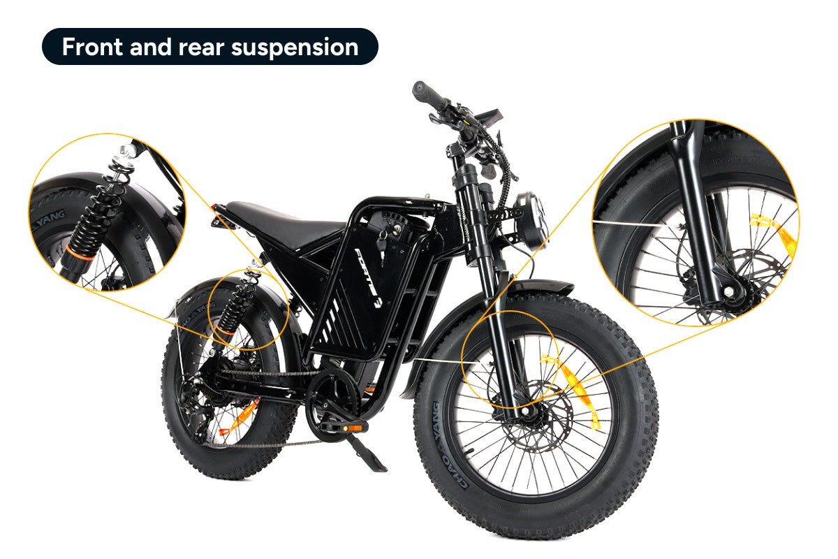 Fortis FatBro Plus 48V 13Ah Electric Bike with Fat Tyres and Suspensio ...