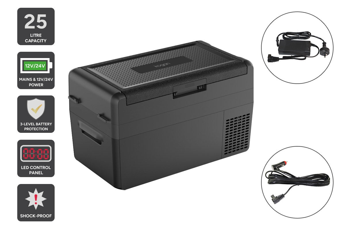 25L Portable Fridge Freezer - AC/DC, Low Noise, Shock-Proof Design ...