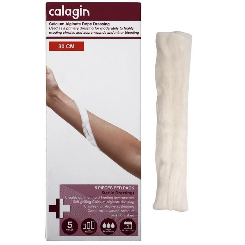 Calagin Calcium Alginate Rope Dressing - 30cm Sterile (5 Pieces/Box ...