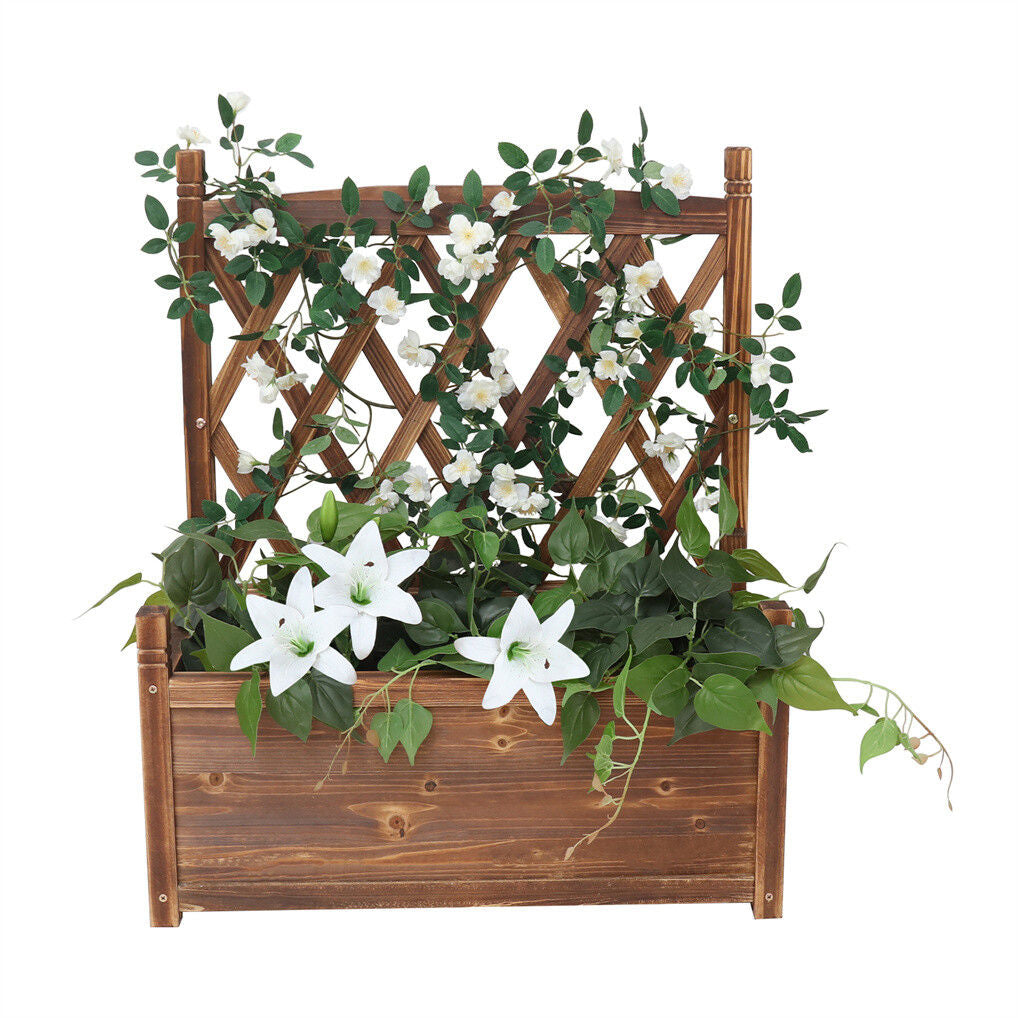 Elevated Small Wooden Planter Box 64x37x76cm with Trellis – Auzzi Store