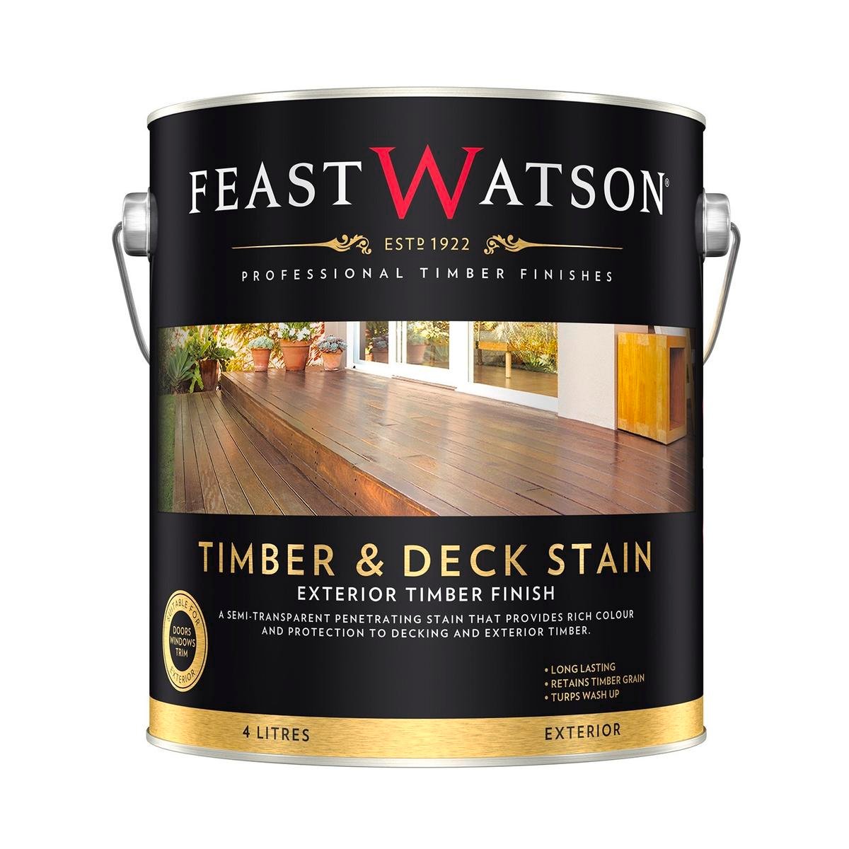 Feast Watson Taman Merbau Decking Stain 4L Solvent Based Semi-Transpar ...