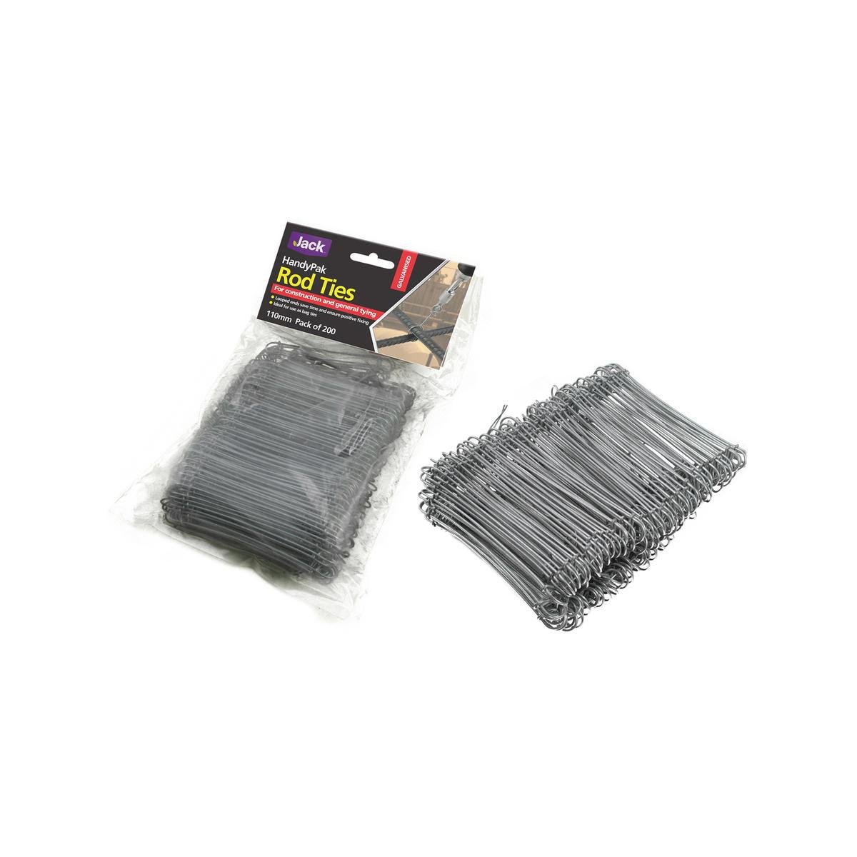 Jack Rod Ties Galvanised 110mm Steel 200 Pack Durable Construction ...