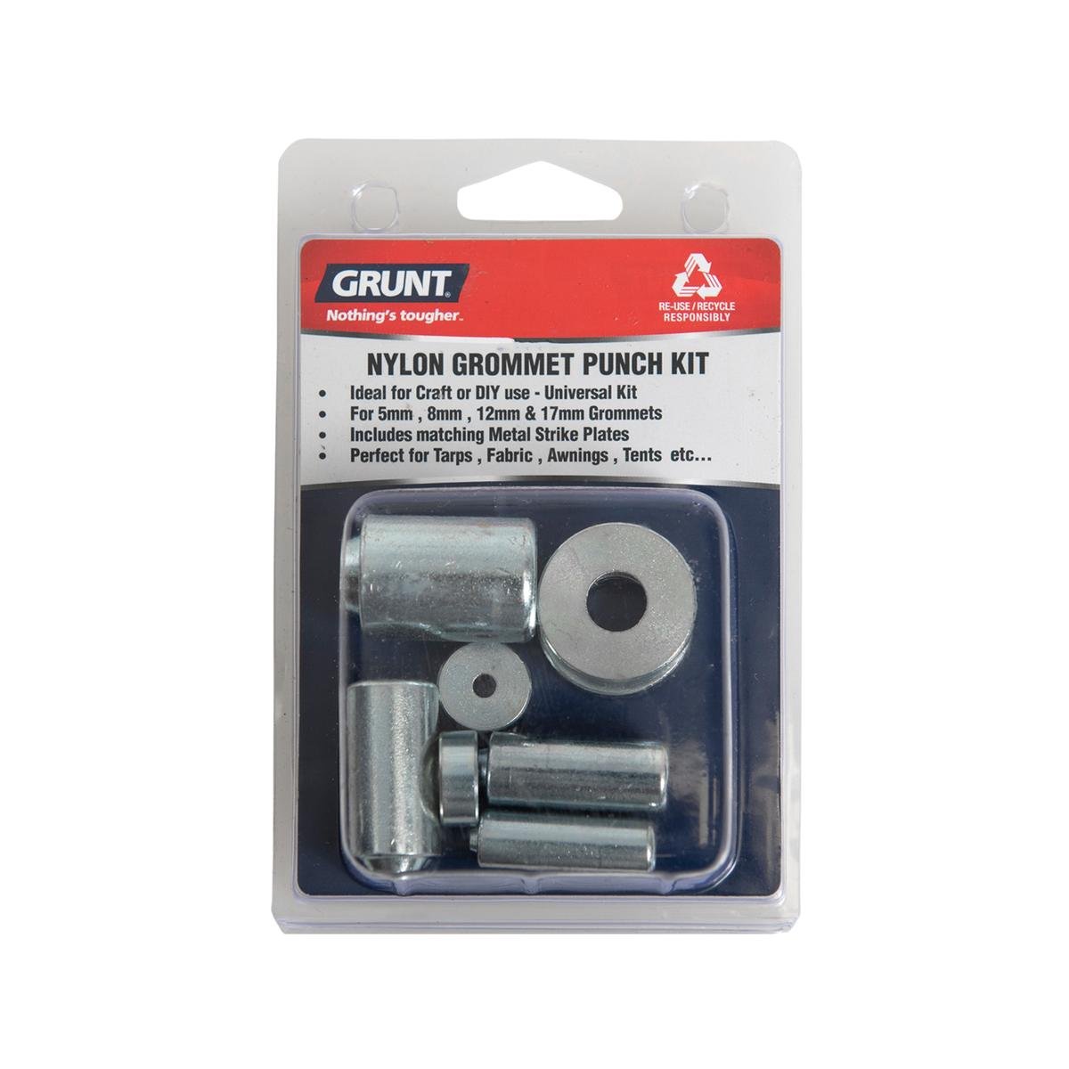 Grunt Grommet Punch Tool Kit - Nylon - 4 Sizes - Durable - Craft Use ...