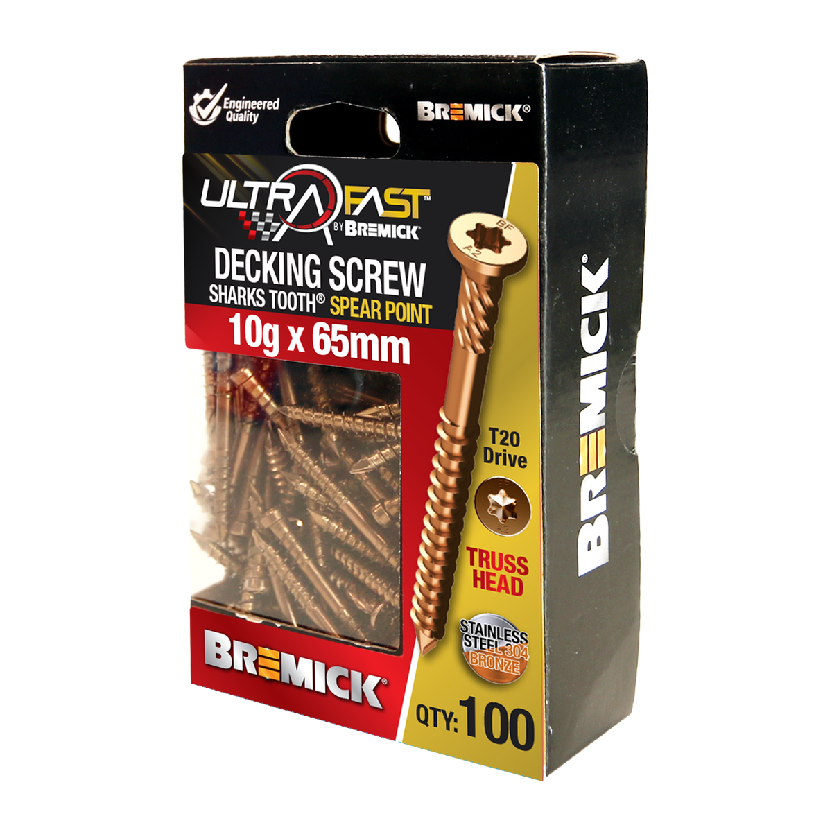 Bremick Ultrafast Truss Head Screws - 10g x 65mm - Stainless Steel 304 ...