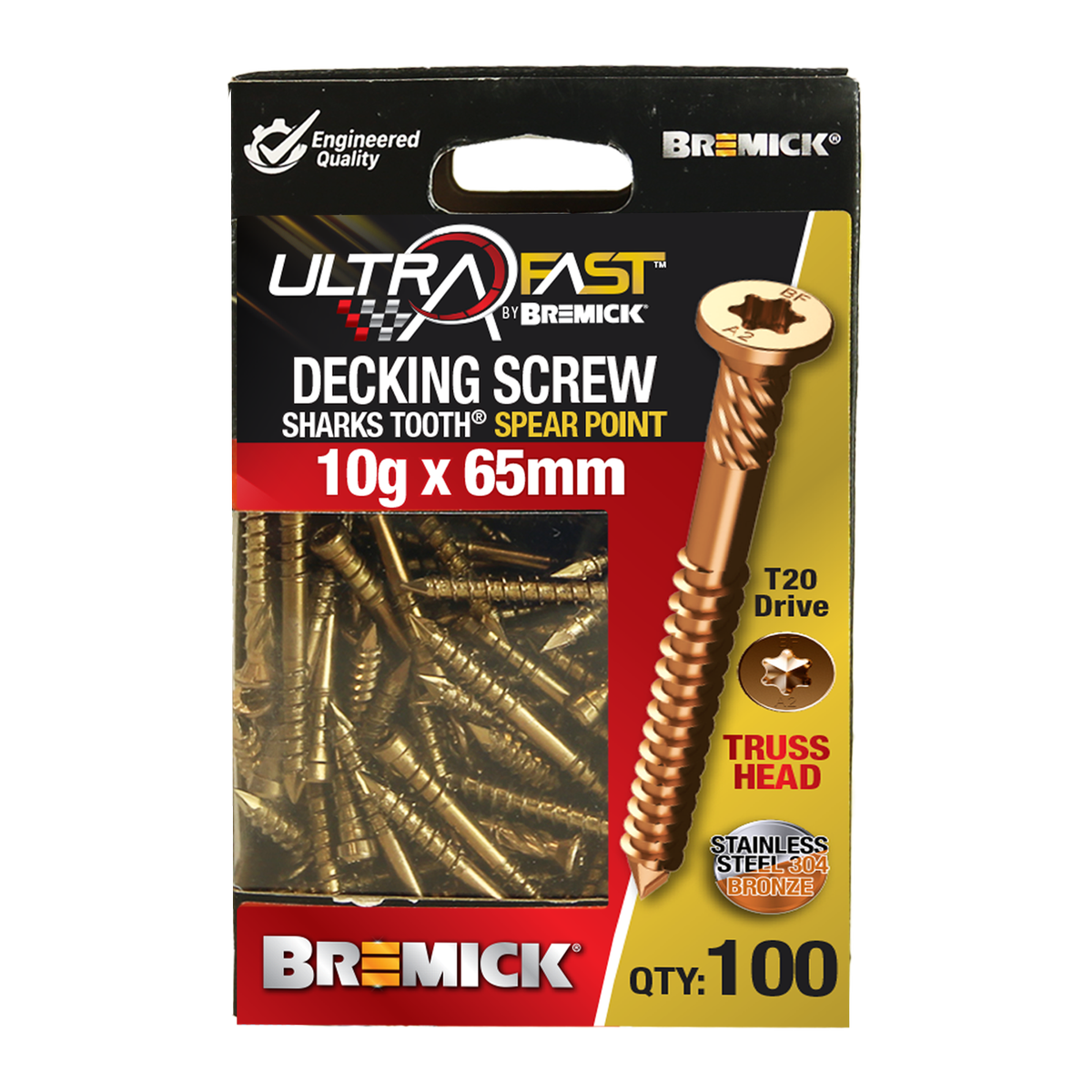Bremick Ultrafast Truss Head Screws - 10g x 65mm - Stainless Steel 304 ...
