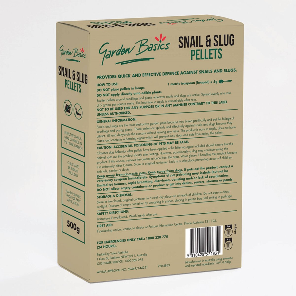 Garden Basics Snail and Slug Pellets - 500g - Effective Pest Control ...