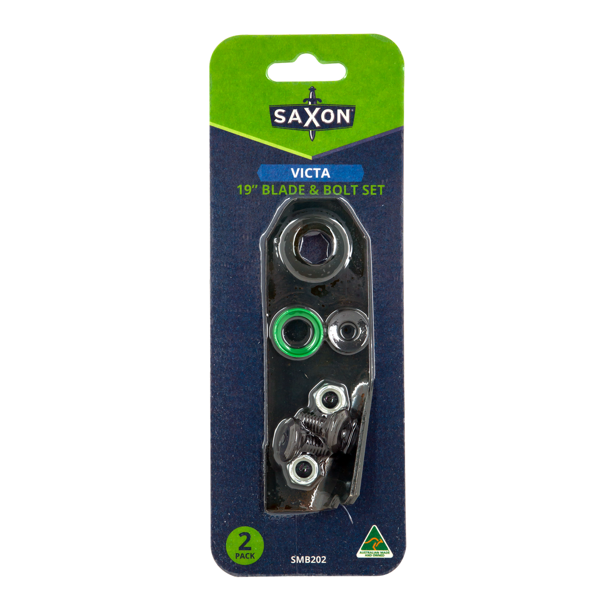 Saxon 19 Mower Blade Bolt Set - 2 Pack - 19” for Victa 19 & 20 Models ...