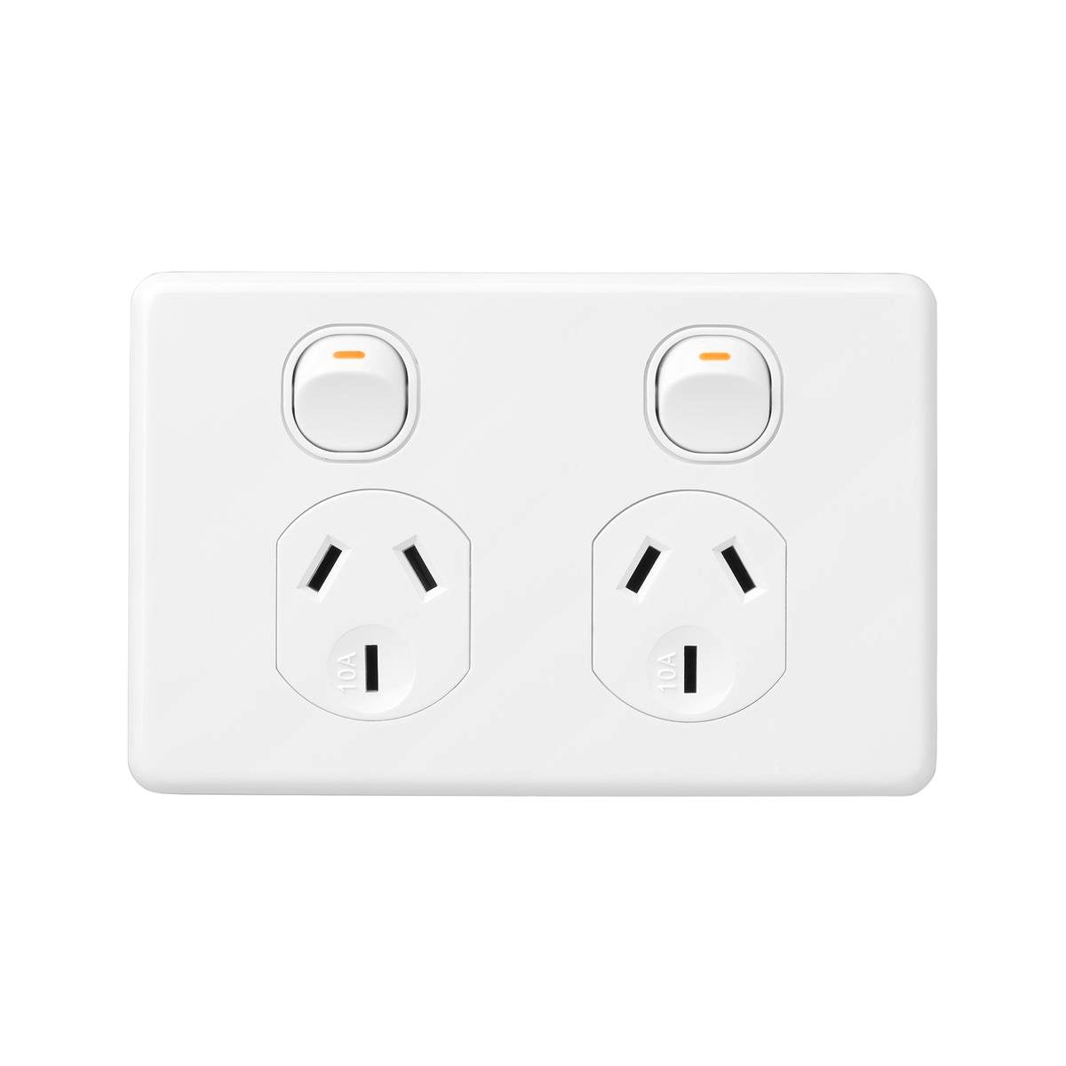 DETA X6 White Double Powerpoint 10amp Polycarbonate Flush Cover – Auzzi ...