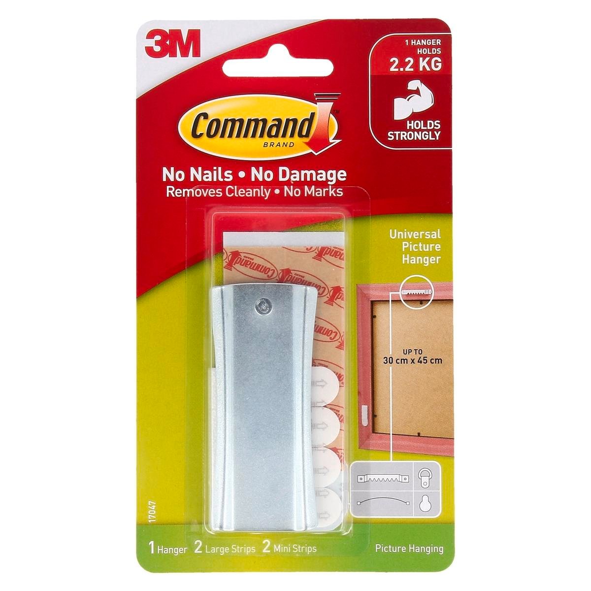 Command Large Picture Hanger - 2.2kg - Plastic - Damage-Free Hanging ...