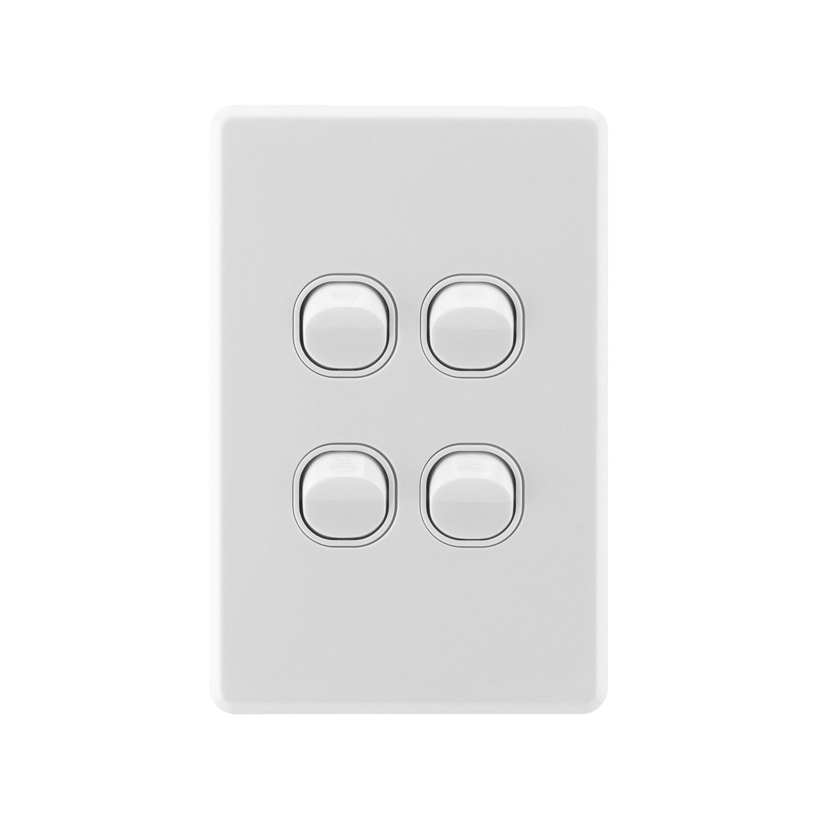 Deta S Line Gloss White Quad Vertical Wall Switch Gloss White – Auzzi Store