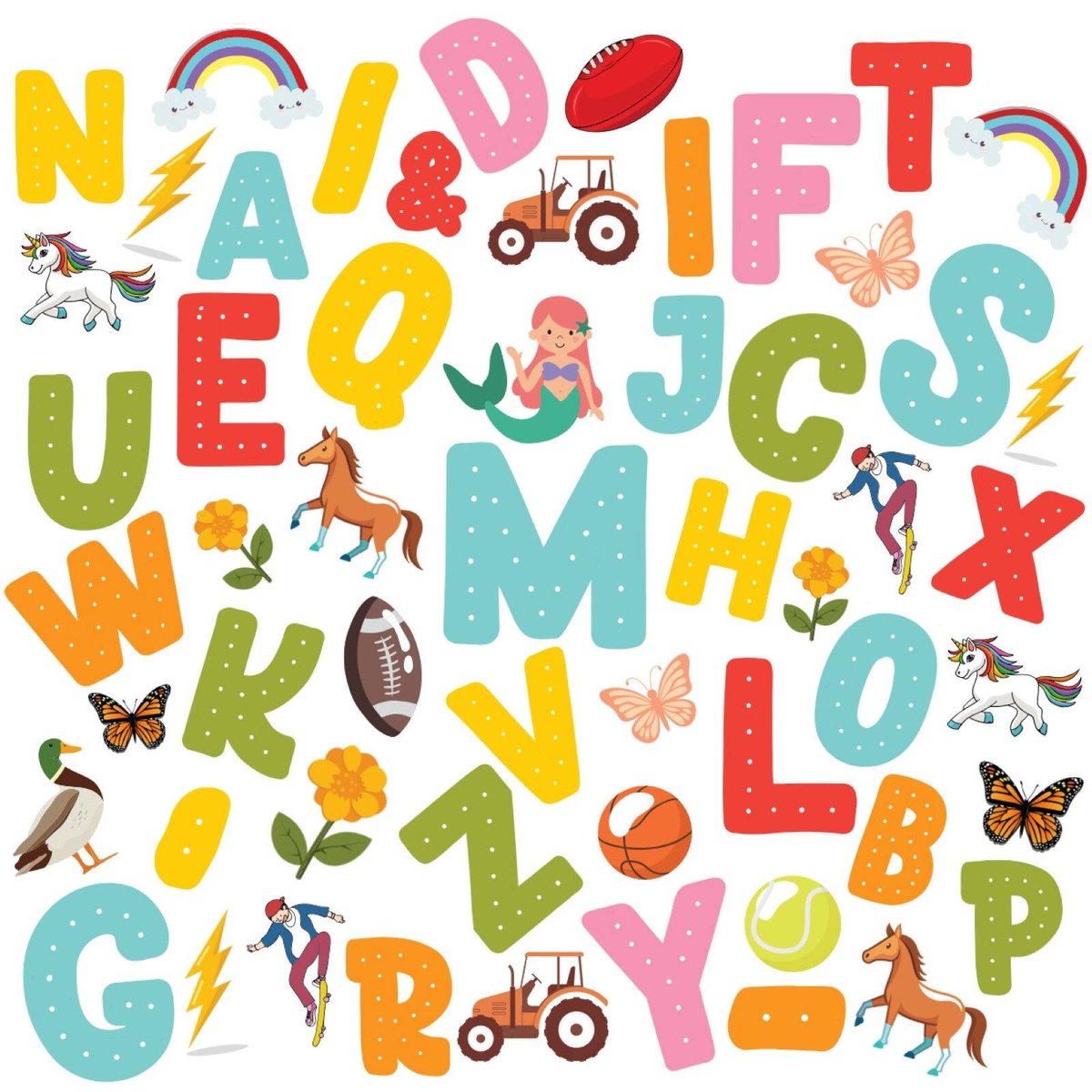 Numero Kids Vinyl Letter Kit - Customisable Vinyl Letters - 197mm x 22 ...