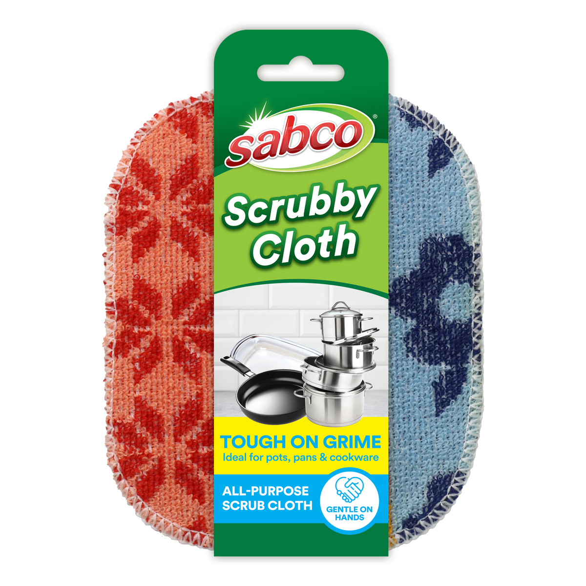 Sabco Scrubby Cloth - Resin Coated Cotton - 120mm x 150mm - Non-Abrasi ...