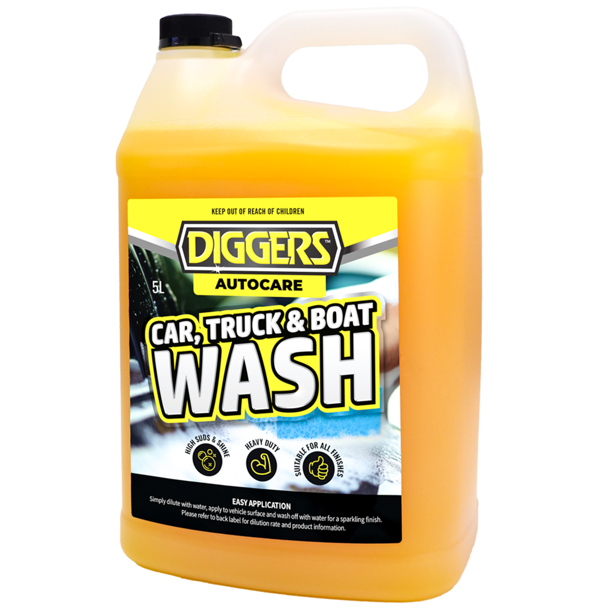 Diggers Car Truck Boat Wash - 5L Heavy-Duty Concentrate - High-Shine F ...
