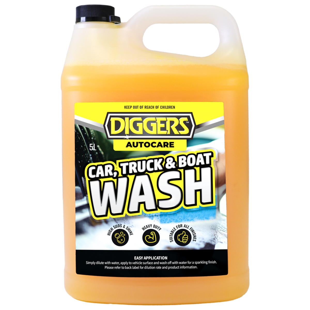 Diggers Car Truck Boat Wash - 5L Heavy-Duty Concentrate - High-Shine F ...