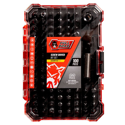 Full Boar 100 Piece Assorted Screwdriver Bit Set - S2 Steel - Modular ...