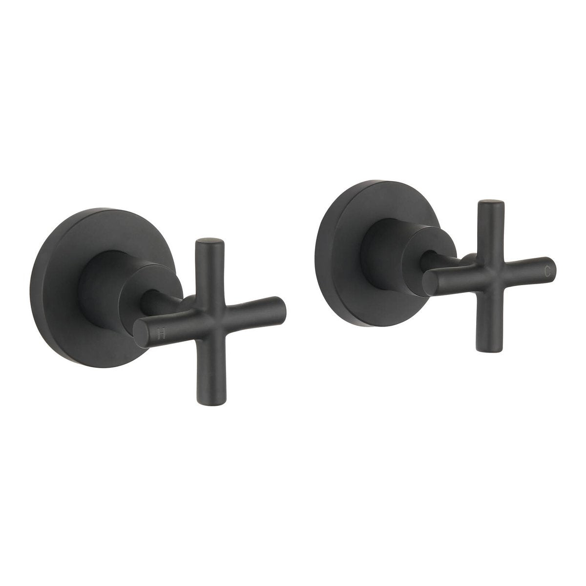 Mondella Matte Black Resonance 1/2 Turn Cross Handle Wall Top Assembly ...