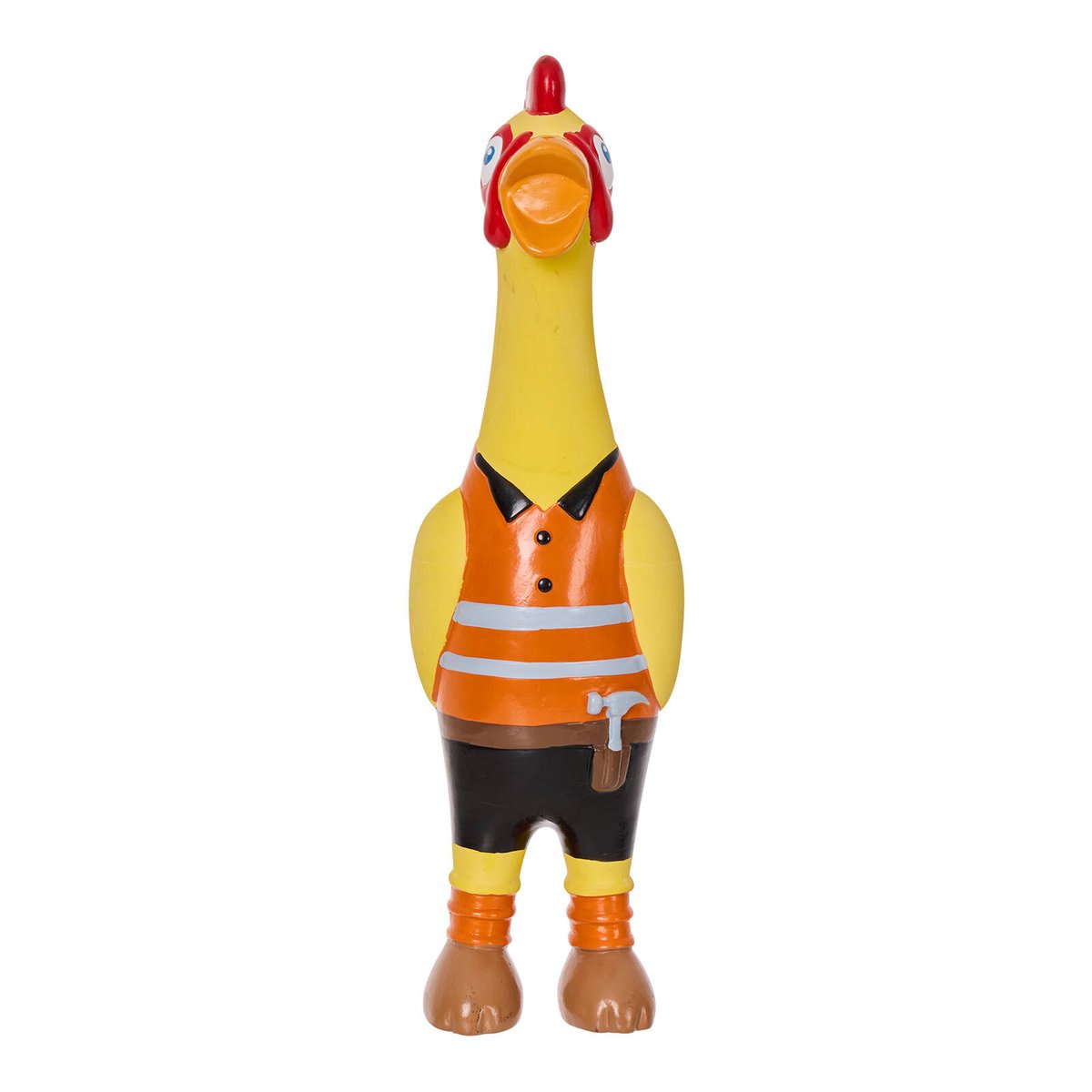 Happy Tails Tradie Chicken Latex Dog Toy - 80mm x 285mm - Durable Sque ...