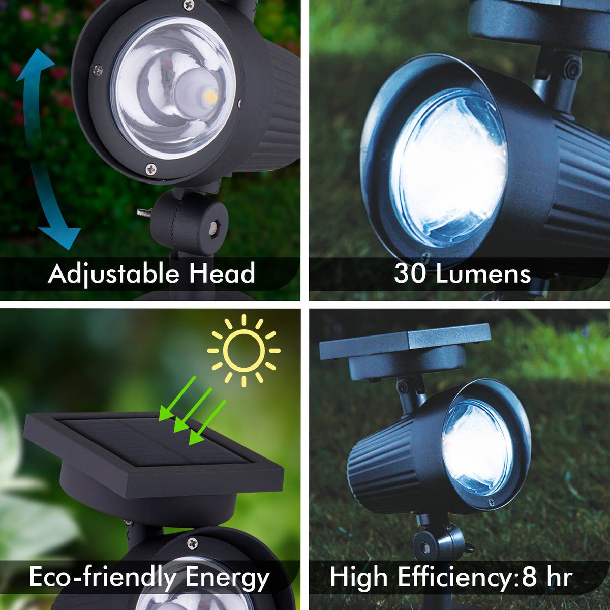Arlec LED Garden Spot Light - 30 Lumens - Aluminium - Solar Powered ...