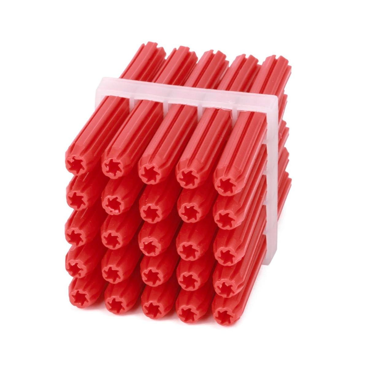 Ramset Red Frame Wall Plugs 6 x 50mm Plastic 25 Pack Easy Insertion ...