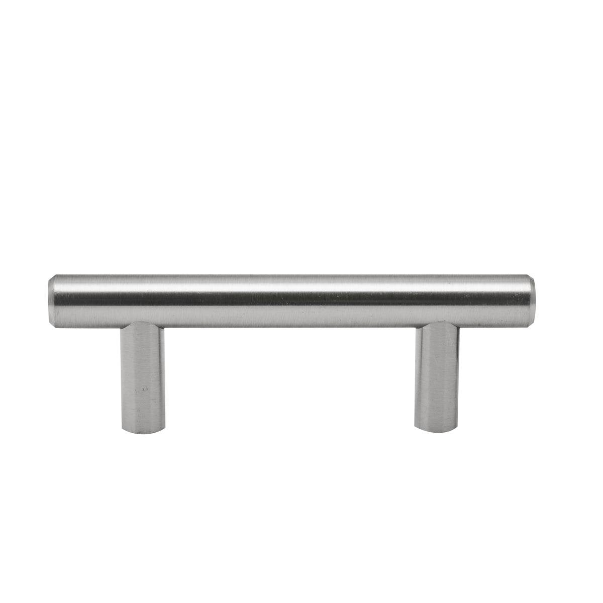 Prestige 64mm Pull Brushed Nickel Round T Handle Steel Easy Install ...