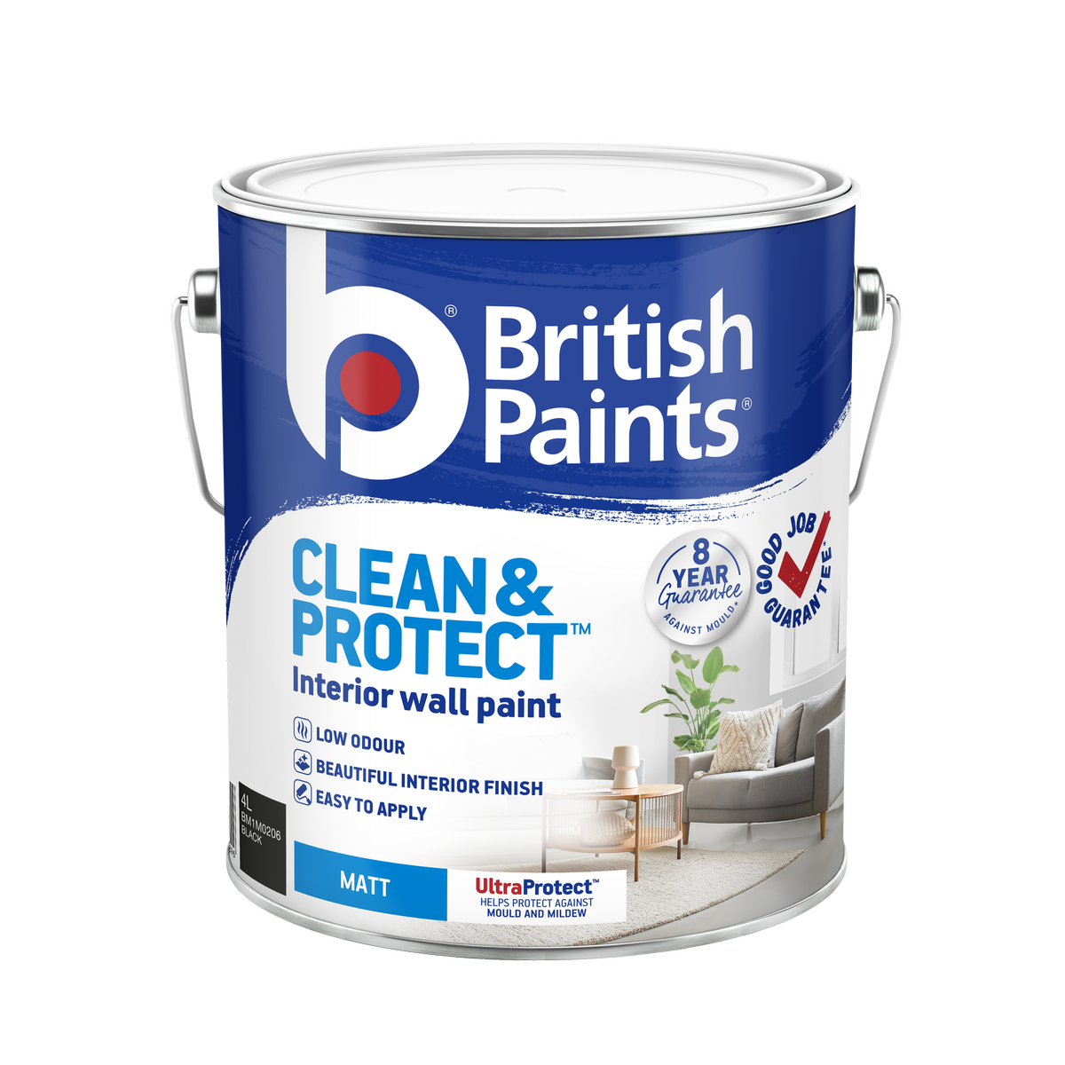 British Paints Black Matt Interior Paint 4L - 8-Year Mould Guarantee ...