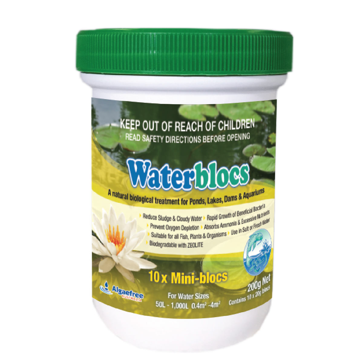 Algaefree Waterbloc Bio Natural Water Treatment 200g - Biological Bloc ...