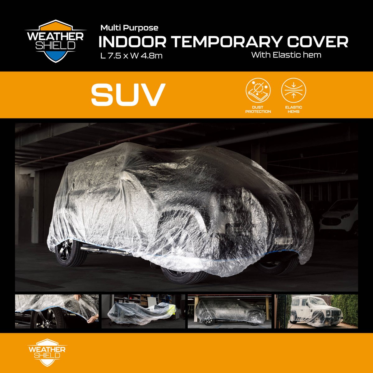 Weathershield Indoor Temporary SUV Car Cover - 2500mm x 1200mm x 6000m ...