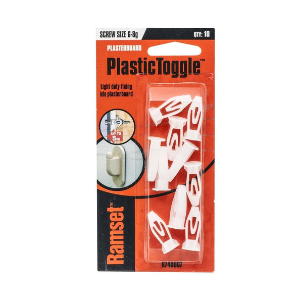 Ramset Plastic Toggles 10 Pack 12mm Nylon Easy To Use Lightweight ...