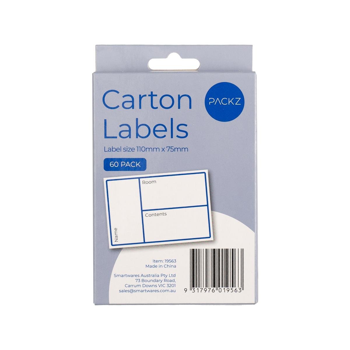 Packz Carton Labels 110x75mm 60 Pack - Strong Adhesive – Auzzi Store