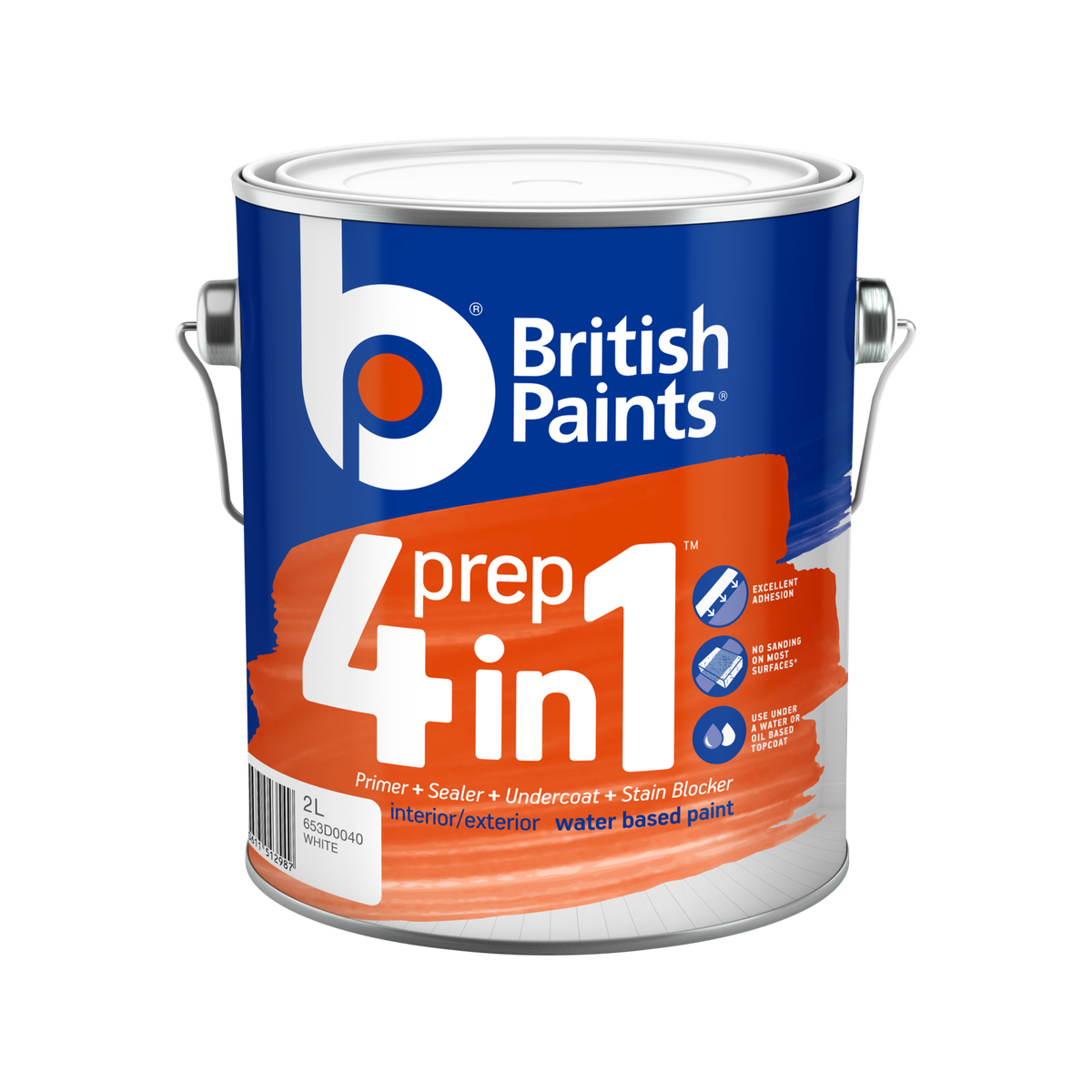 British Paints 2L White Water Based Prep Primer Sealer Undercoat ...