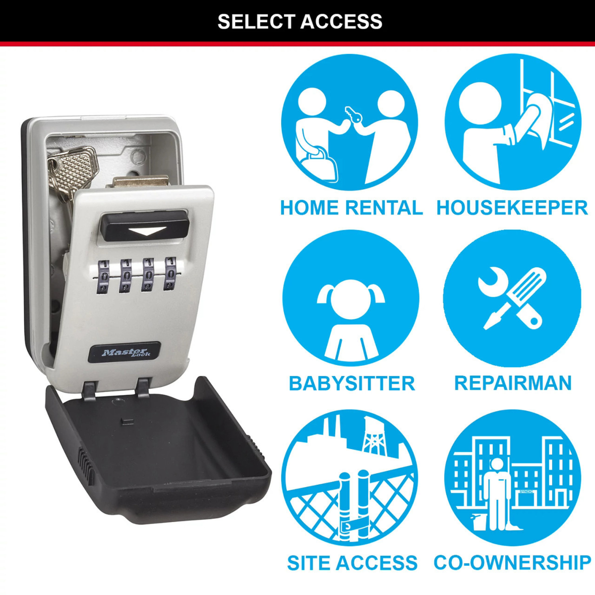 Master Lock Wall Mounted Key Safe - Light Up - 72mm Steel - Durable ...