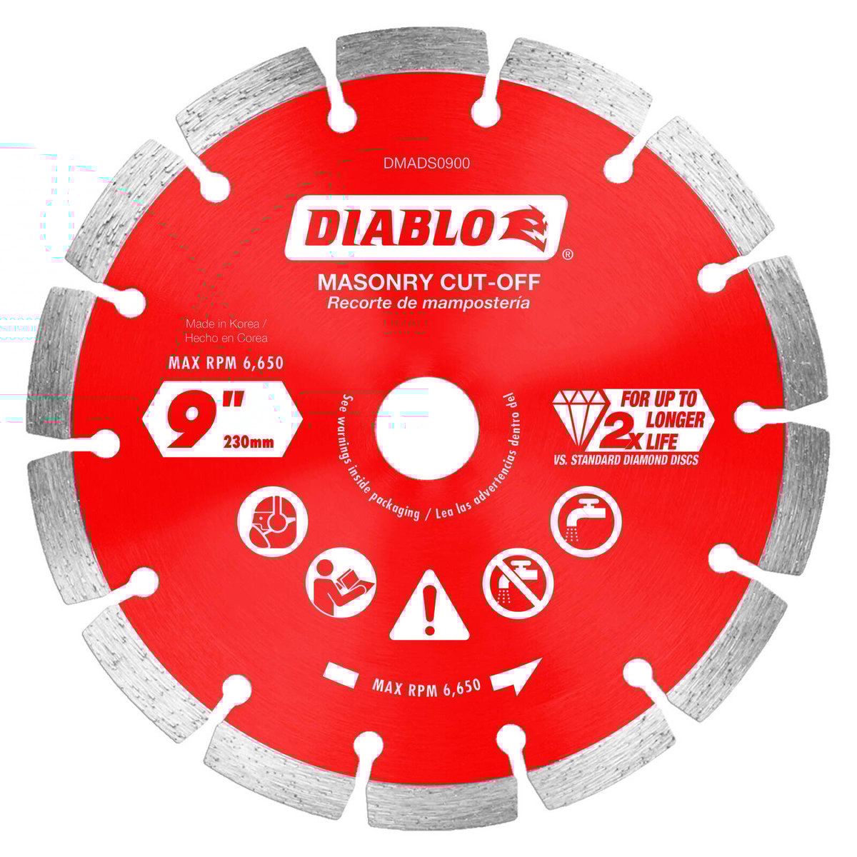 Diablo Diamond Disc 9" Diamond Segmented Cut Off - 6,650 RPM - Durable ...