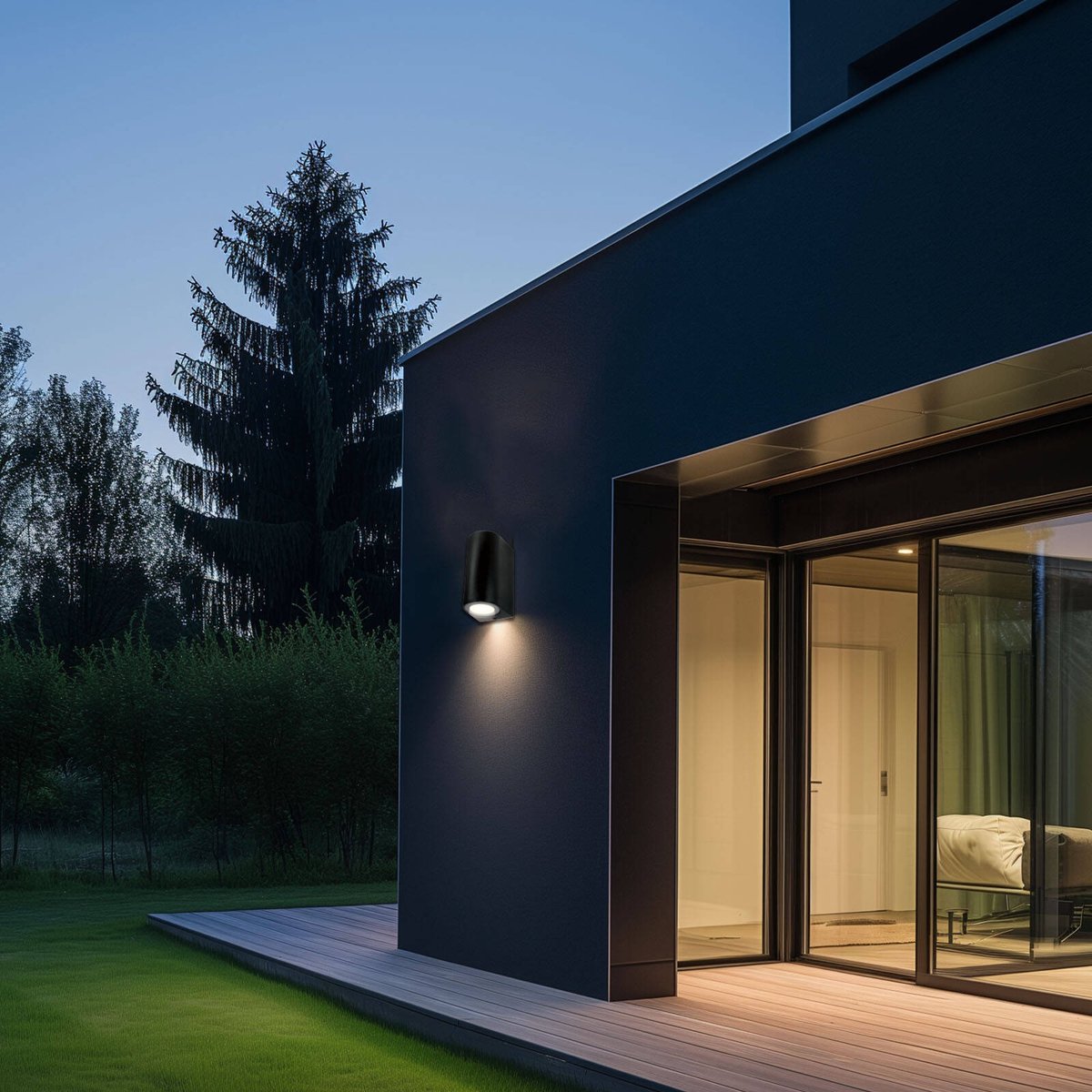 Brilliant 240V Black Corbett Up Down Wall Light - 162mm Aluminium - We ...