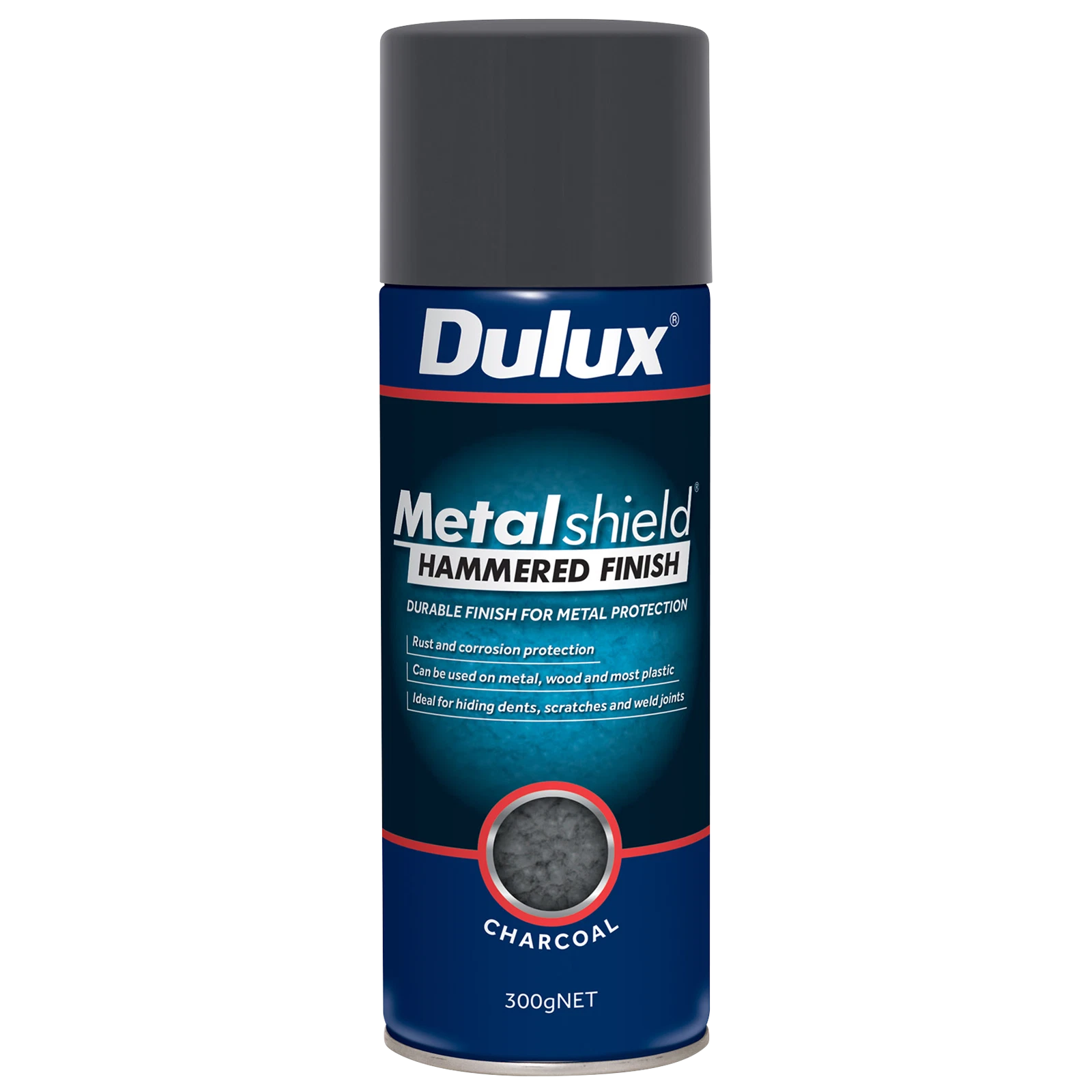 Dulux Metalshield Hammered Finish Spray Paint Charcoal 300g - Rust & C ...