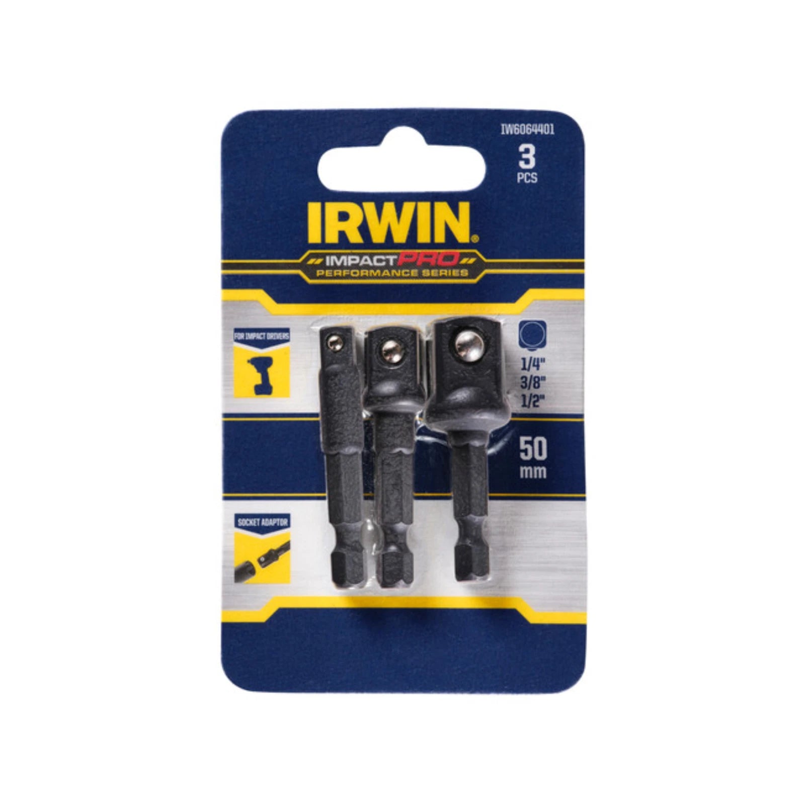 IRWIN Impact Pro Performance Socket Adaptor Set - 3 Piece, High Torque ...
