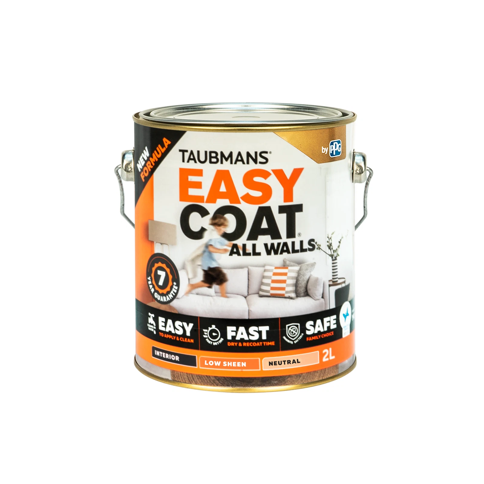 Taubmans 2L Neutral Low Sheen Easycoat Paint - Low VOC, Microban, Asth ...