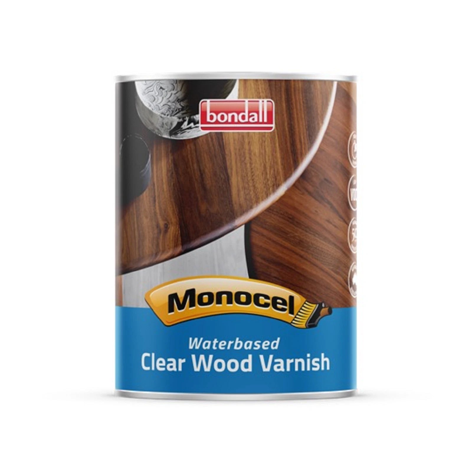 Bondall Monocel Satin Waterbased Clear Varnish 1L - Fast Drying, Low O ...